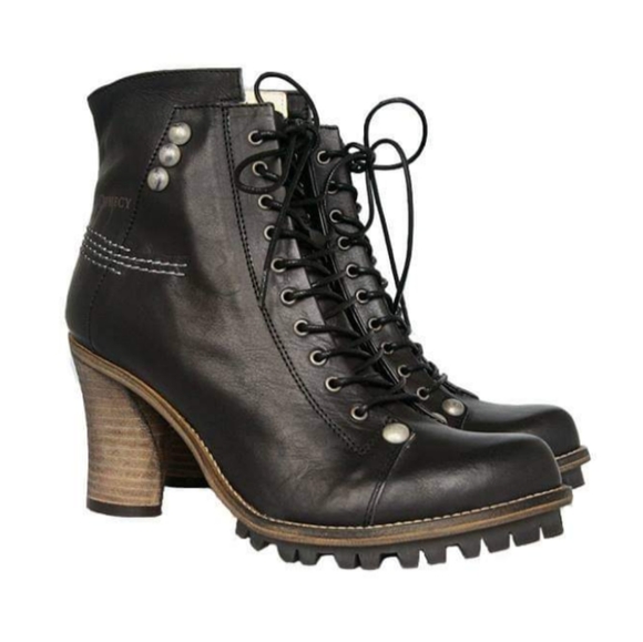 Prophecy | Shoes | Prophecy Heeled Leather Volcano Moto Combat Boots ...